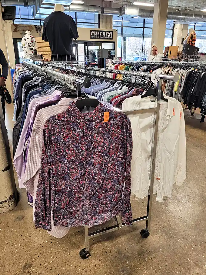 The shirt department—where that perfect paisley pattern might just be waiting for you between the pinstripes and oxfords.