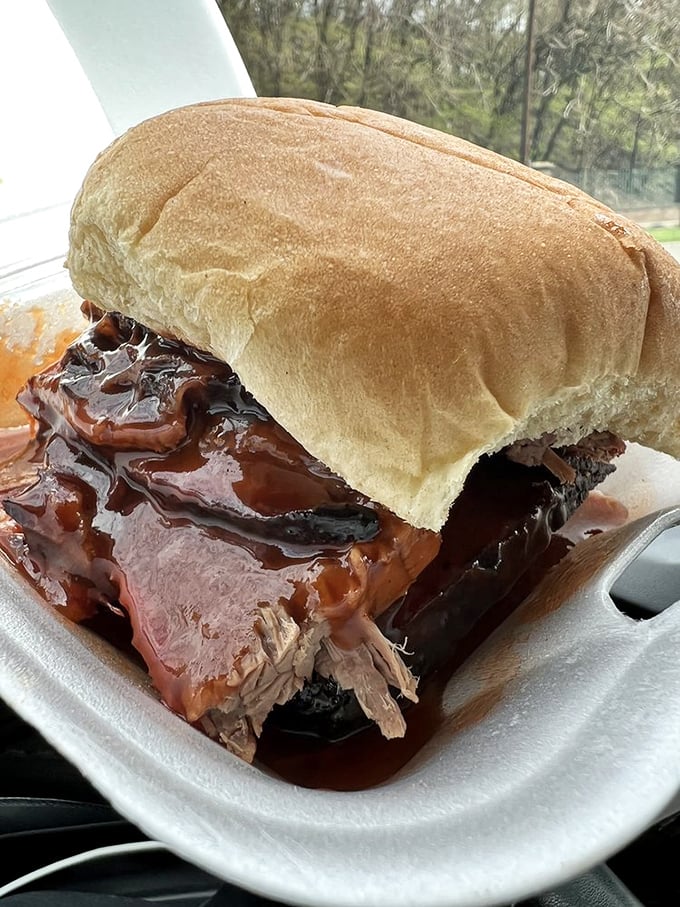 The perfect brisket sandwich doesn't exi— Oh wait, here it is, with bark so beautiful it could make a tree jealous.