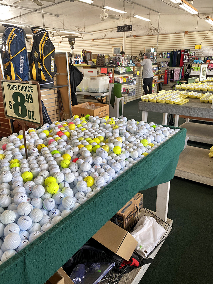 Golf balls by the hundreds – because apparently someone's been raiding every water hazard in Florida.