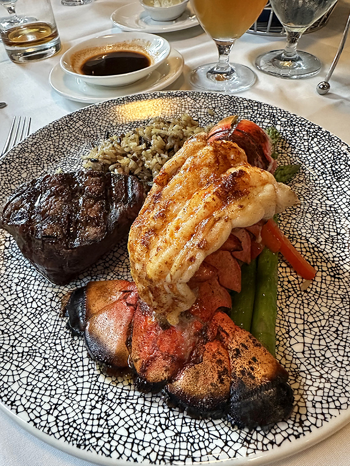 Surf meets turf in perfect harmony—like Sinatra and Martin sharing a stage, each star getting equal billing on this spectacular plate.