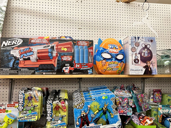 Today's hot toys sit alongside tomorrow's nostalgic collectibles. In twenty years, someone will exclaim, "I had that Nerf gun when I was a kid!"