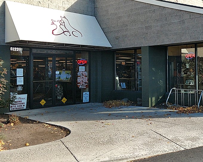 The Humane Society Thrift Store's unassuming exterior hides a wonderland of second chances—for both items and animals.