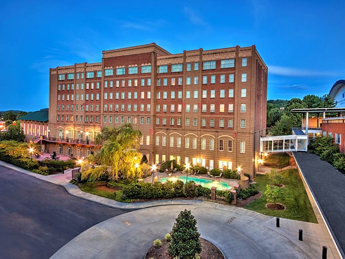 This grand brick building in Johnson City once housed industry but now welcomes residents with modern amenities and old-world charm.