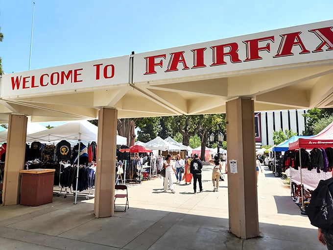 "Welcome to Fairfax" – three words that signal vintage fashion and hipster finds await at the Melrose Trading Post.