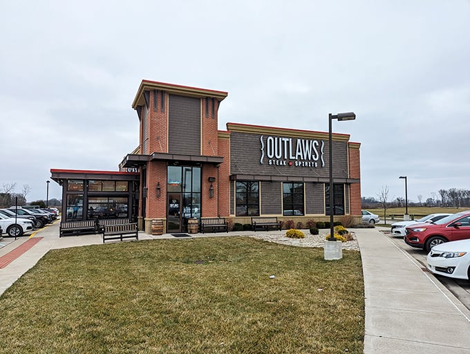 Outlaws brings a touch of Western flair to Noblesville. Those benches out front? Perfect for the food coma after your steak.