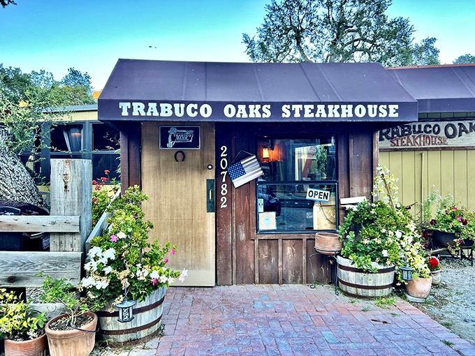 Trabuco Oaks Steakhouse looks like it was plucked from a Western movie set. This rustic cabin promises hearty meals and zero pretension.