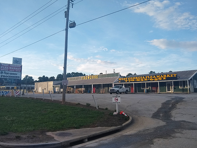 West Georgia Flea Market's no-frills exterior hides a wonderland of finds—like that unassuming restaurant with the best food in town.