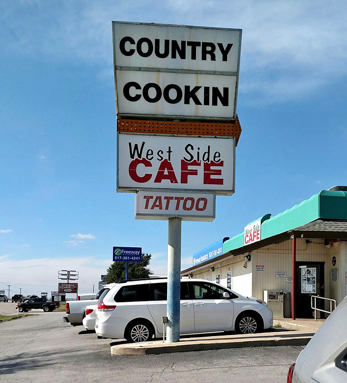 "Country Cookin'" isn't just a sign at West Side Cafe—it's a way of life. This Fort Worth staple serves plates that grandma would approve.