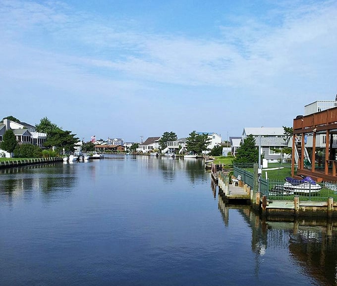 Boats bob gently at the marina, waiting for their next adventure on Fenwick Island's inviting waters.