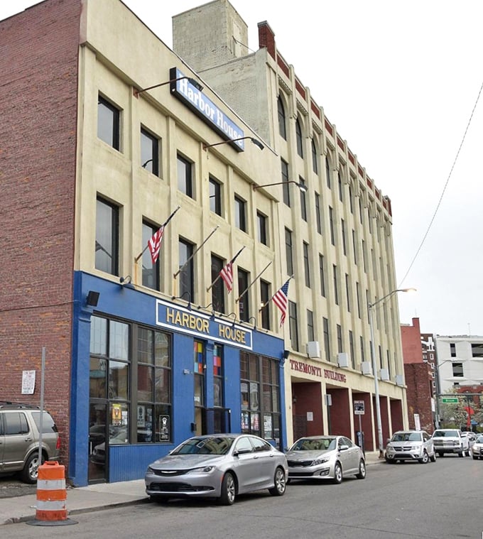 History and seafood collide at Harbor House – that multi-story building has seen Detroit's ups and downs.