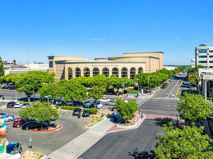 Modesto's tree-lined downtown streets offer big-city amenities with small-town prices—a retiree's dream come true in the Central Valley.