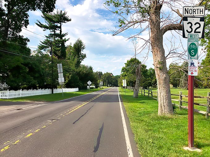 Route 32's country charm on full display. This isn't just a road—it's a slice of Americana served with a side of gorgeous.