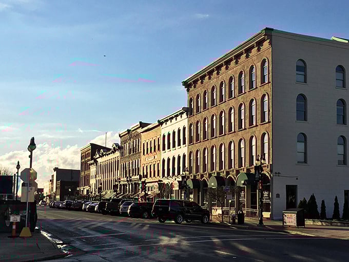 Historic elegance meets small-town charm along Sandusky’s waterfront, where preserved buildings hold local shops and eateries beneath Ohio’s sky.