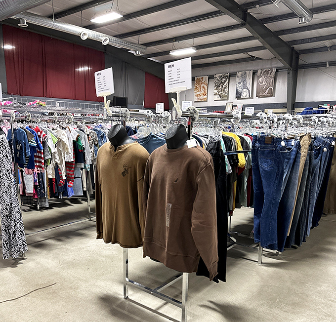 The men's department: where yesterday's fashion becomes tomorrow's vintage find. These racks hold more potential style comebacks than a Hollywood reunion tour.