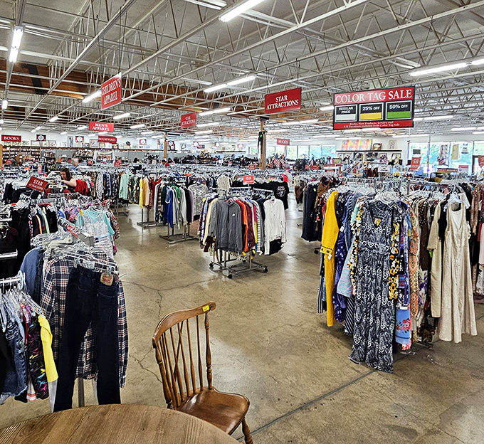 The main clothing arena where fashion democracy reigns supreme. Designer labels and everyday essentials share equal billing in this thrifter's paradise.