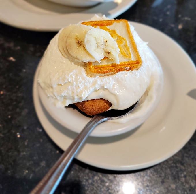 Not all heroes wear capes—some come in small white bowls topped with vanilla wafers and banana slices. Southern comfort in dessert form.