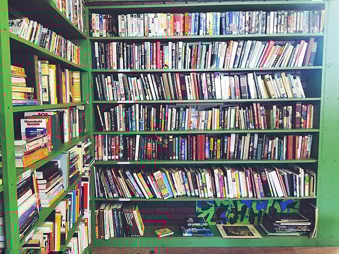 A library where every book comes with bonus character. Those dog-eared pages? Just proof someone else couldn't put it down either.