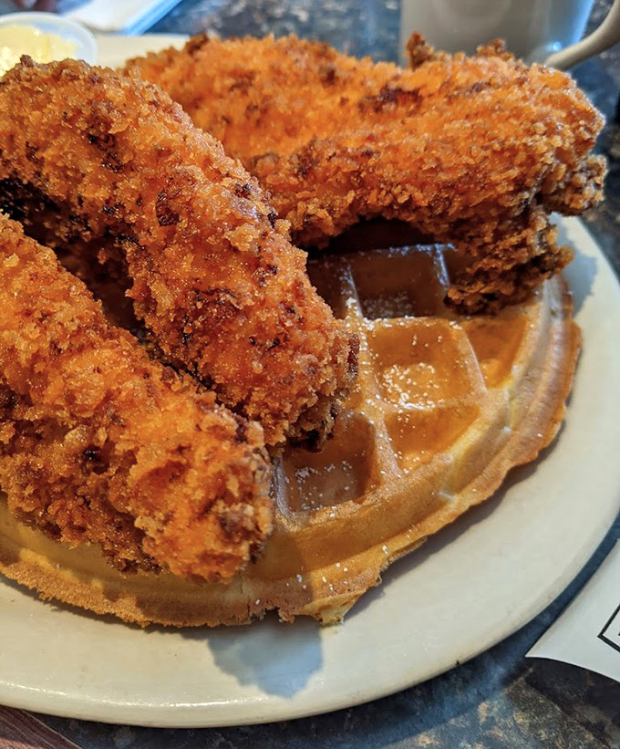 Chicken and waffles: when breakfast and dinner decided to tango, and everyone won the dance contest.