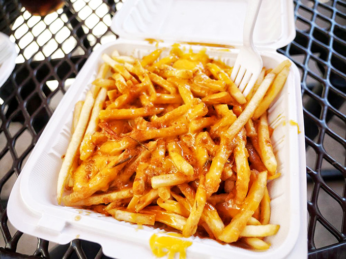 These aren't your average fries—they're vehicles for that magical orange cheese sauce that haunts your dreams long after the last bite.