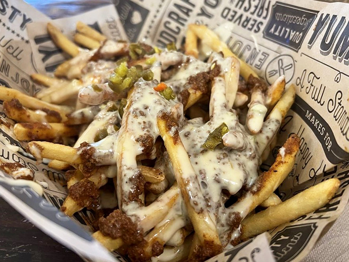 Fries aren't just a side dish here—they're the main event. Smothered in chili and cheese, they're what potato dreams are made of.