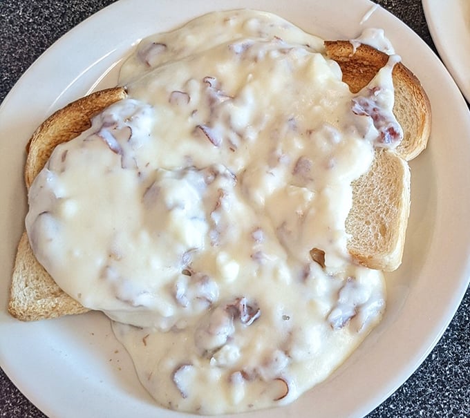 Chipped beef on toast—what military veterans affectionately nicknamed "SOS"—elevated to an art form worth saluting.