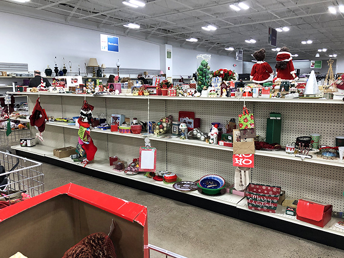 Santa might shop here himself—festive decorations and holiday items fill the shelves at prices that would make even Scrooge smile.
