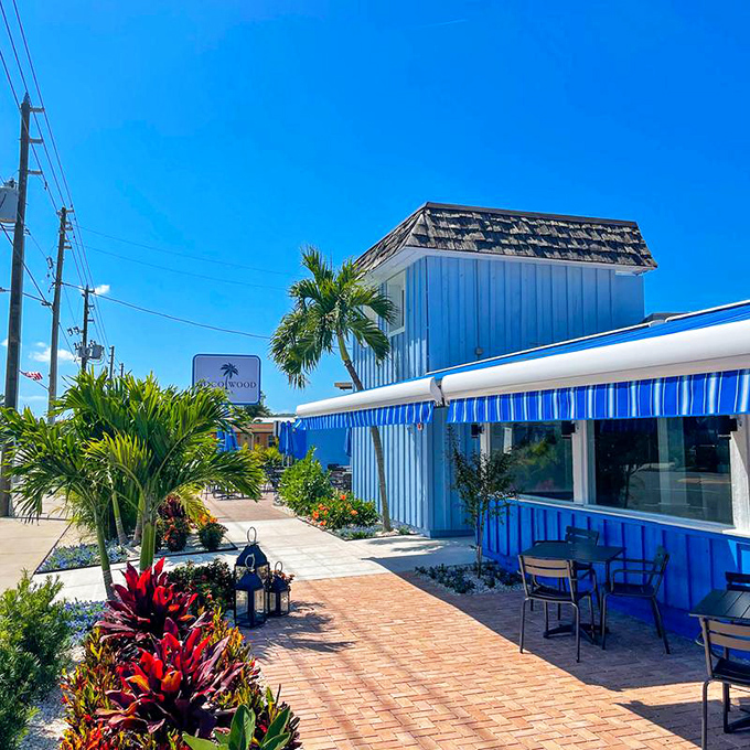 Cheerful island architecture with vibrant tropical landscaping – the quintessential Florida aesthetic that makes every day feel like vacation.