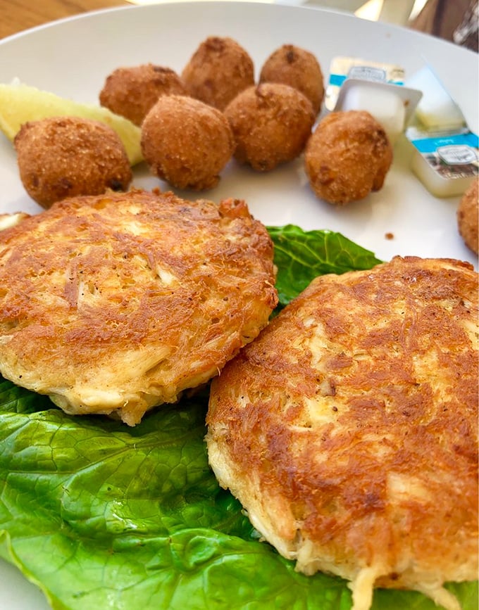 Golden-brown crab cakes that are more crab than cake—the way nature and seafood lovers intended them to be.