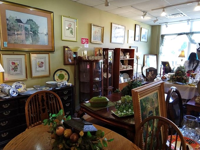 Curated chaos at its finest—where else can you find Depression glass, Windsor chairs, and artwork that tells someone else's story?