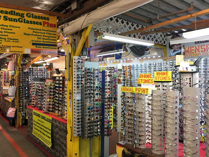 Sunglasses galore – because in Florida, eye protection isn't just fashion, it's practically a medical necessity. Rhinestones optional but encouraged.