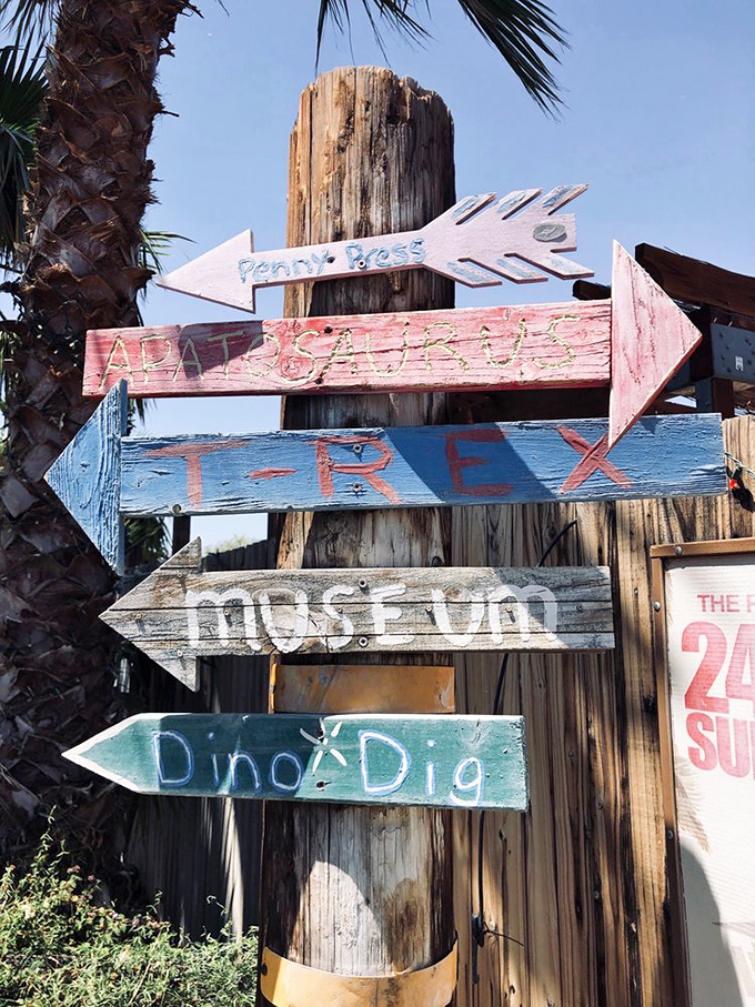 Follow the arrows to your next adventure – though honestly, you can't miss these towering landmarks.