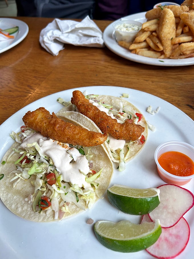 Fish tacos that make you question why you'd eat anything else. Crispy, flaky, fresh, and vibrant—a handheld celebration of the sea.