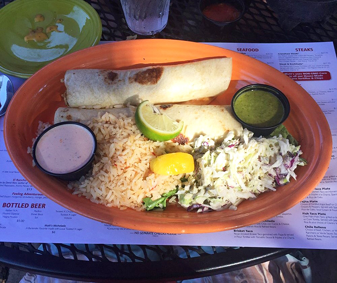 Fish tacos done right – nestled in soft tortillas with all the fixings and that essential lime wedge waiting to brighten every bite.