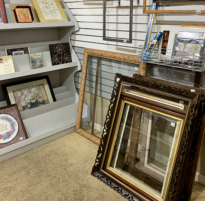 Frame heaven! From ornate gold to sleek modern, these forgotten frames await new life around your family photos or thrift store art finds.