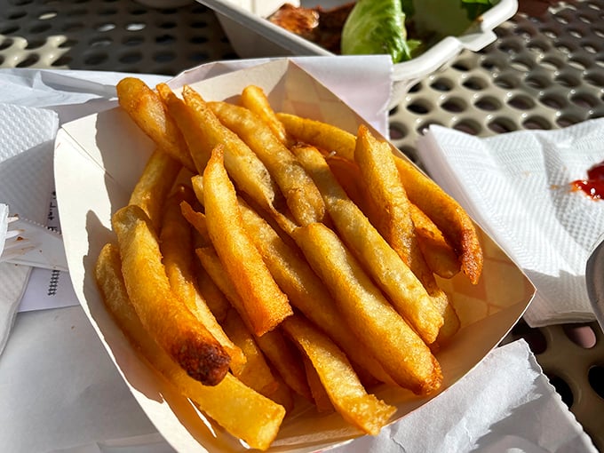 French fries that actually taste like potatoes—what a concept! Crispy, golden, and demanding to be devoured immediately.