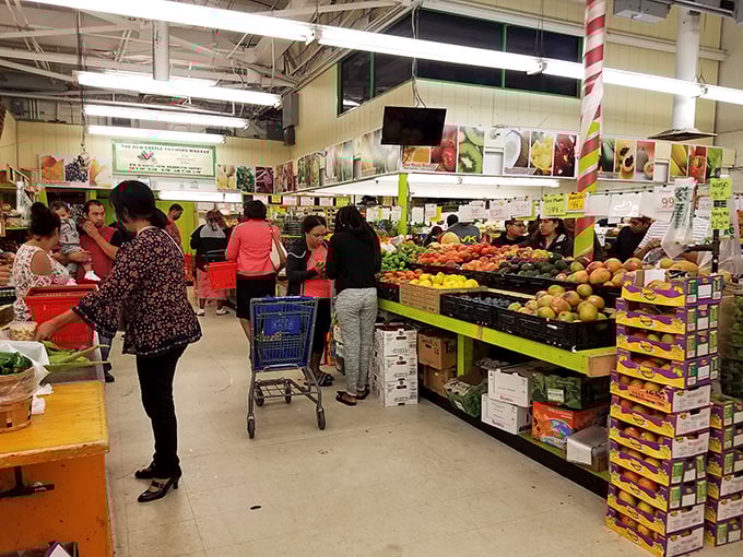 Beyond the taqueria, the market's produce section bursts with color and possibility – where abuelitas shop for Sunday dinner ingredients and culinary adventures begin.