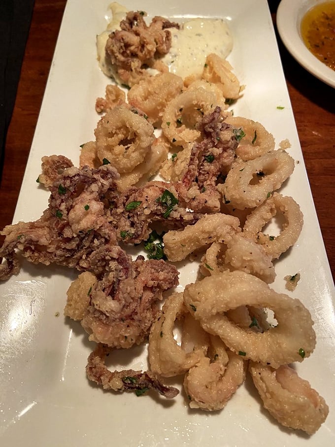 Fried calamari so light and crispy, it makes you wonder why anyone would ever order anything else as a starter.
