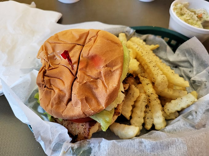 Even landlubbers get the royal treatment. This sandwich doesn't need a fancy name or artisanal description—just quality ingredients and proper execution. The crinkle-cut fries seal the deal. 