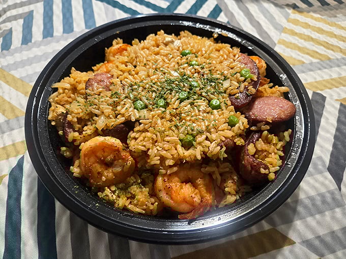 Jambalaya that doesn't mess around—each grain of rice seems personally introduced to the seasoning. The shrimp and sausage aren't just ingredients; they're full-fledged flavor ambassadors.