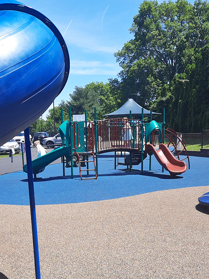 Jaycee Park offers modern fun in a historic setting—because even in a town that cherishes tradition, kids still need somewhere to slide into the 21st century.