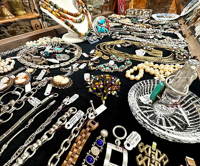 Grandmother's jewelry box exploded into a treasure chest—each brooch and necklace whispering stories of dances, anniversaries, and special occasions past.