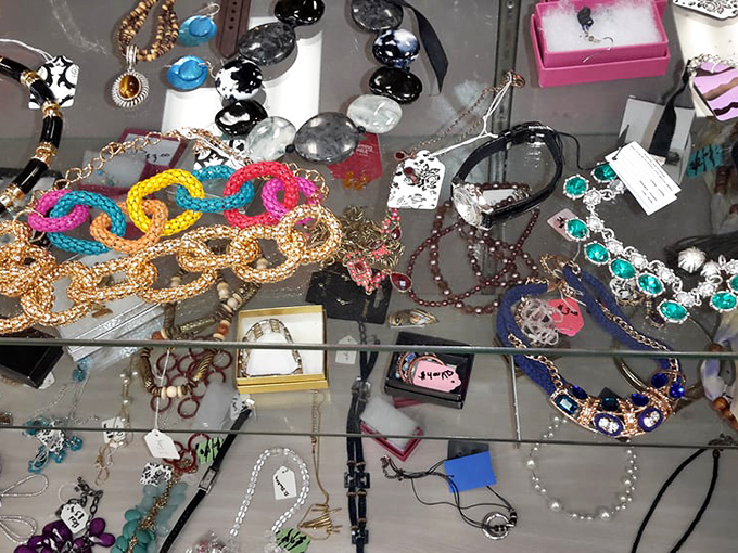 Jewelry that sparkles with possibility – one woman's "I never wear this" becomes another's signature statement piece.
