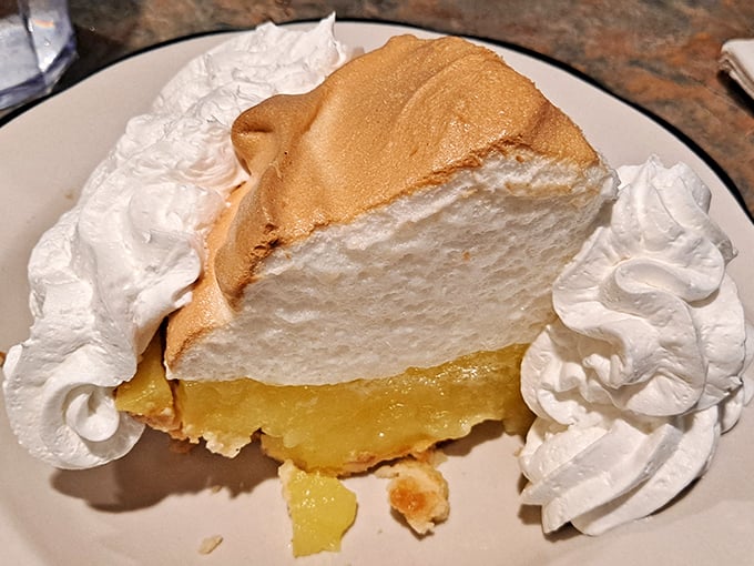 The lemon meringue stands tall and proud, a perfect balance of sweet, tart, and cloud-like fluff.