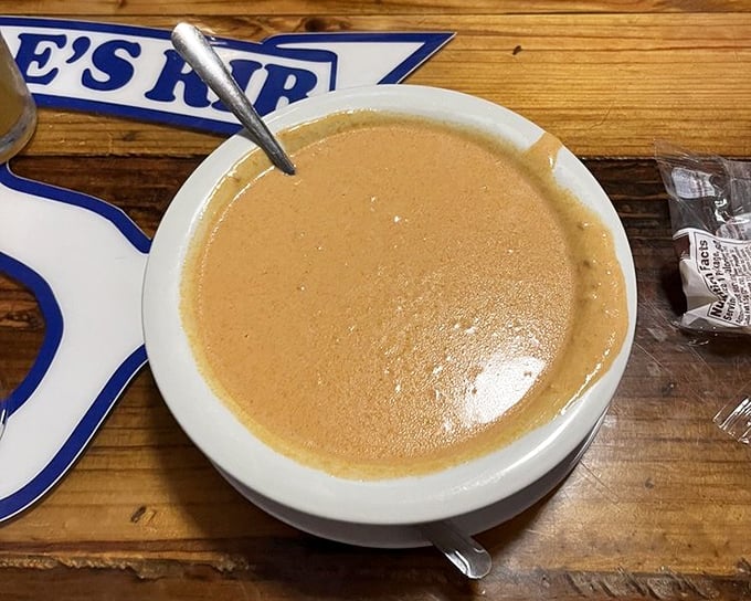 This isn't just lobster bisque—it's a creamy ocean hug in a bowl, rich enough to make you consider drinking it like a smoothie.