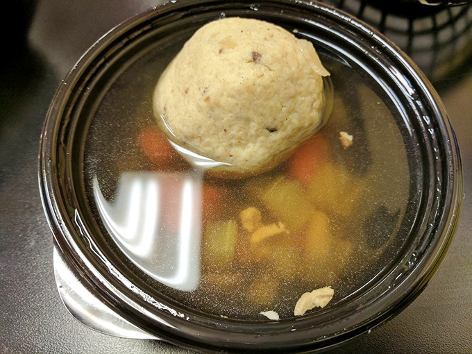 The matzo ball soup – where a fluffy dumpling island floats in a sea of golden broth. Chicken soup for the soul wasn't just a metaphor.