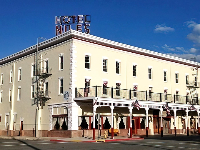 The Niles Hotel stands as Alturas' grand dame, her vintage sign a beacon to weary travelers seeking small-town hospitality.
