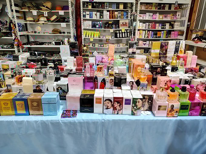 A perfume paradise where you can smell like a million bucks for twenty dollars – the ultimate olfactory democracy.