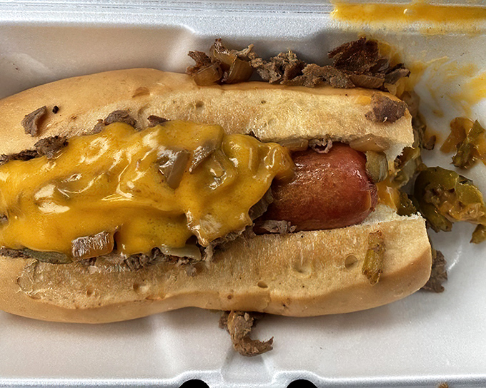 This cheesesteak isn't just a sandwich—it's an engineering marvel of meat, cheese, and onions that demands both respect and extra napkins.