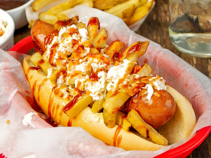 The Polish Boy—Cleveland's gift to sandwich architecture. A glorious mess of kielbasa, fries, and sauce that requires both napkins and commitment.