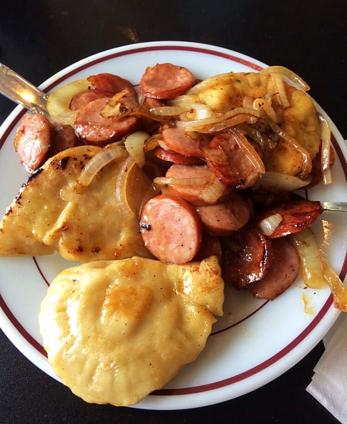 These pierogis with kielbasa aren't just lunch – they're a downriver Detroit heritage story told in delicious, pillowy chapters.